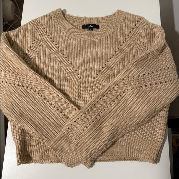 Lulus | Sweaters | Lulus Beige Textured Crew Neck Sweater | Poshmark
